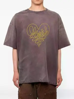 KAMIYA Embroidered-heart Cotton T-shirt