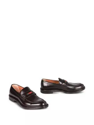 Gucci Web-stripe Leather Loafers