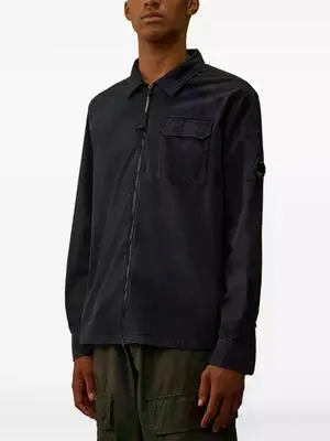 C.P. COMPANY Organic Gabardine Zipped Lens Overshirt - Black