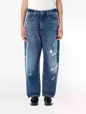 Distressed Jeans with Paint Splatter