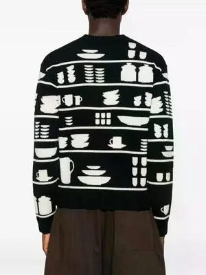 JW Anderson Tableware-pattern Crew-neck Sweater - Black