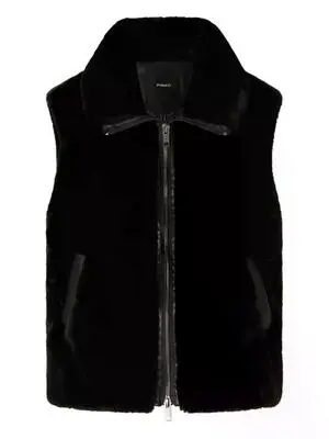 Pinko Faux-fur Zip-front Vest - Black