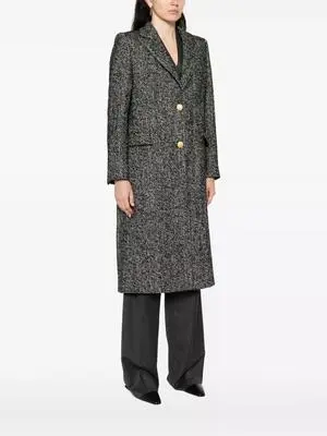 Tagliatore Herringbone Coat With Gold-tone Button Detail