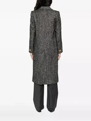 Tagliatore Herringbone Coat With Gold-tone Button Detail
