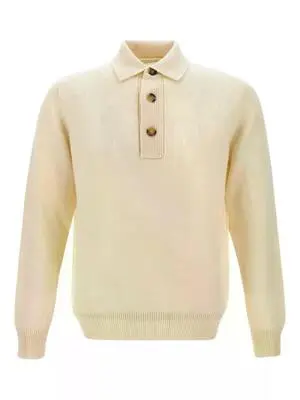 FILIPPO DE LAURENTIIS Three-button Polo-neck Polo Shirt Neutrals