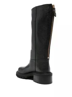 VIA ROMA 15 Leather Zip-detail Boots