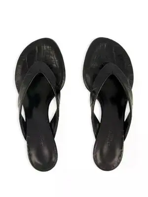 Le Monde Beryl 40mm Micro Wedge Thong Sandals - Black