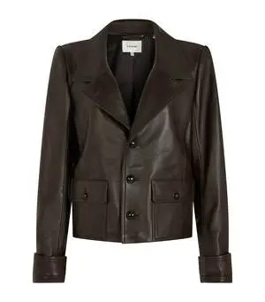 FRAME Leather Cuffed Jacket