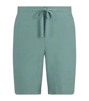 Vince Linen Drawstring Shorts - Blue