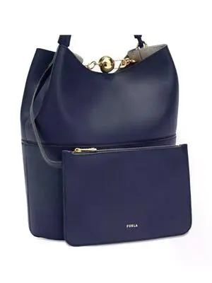 Furla Sfera Chain-detail Bucket Bag - Blue
