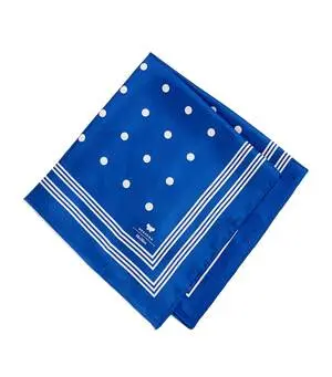 Max Mara Silk Polka Dot Square Scarf - Blue