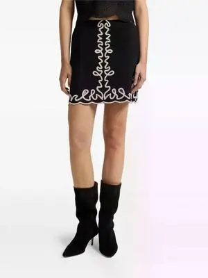 BOSS Embroidered Scalloped-hem Mini Skirt