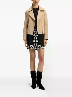 BOSS Embroidered Scalloped-hem Mini Skirt