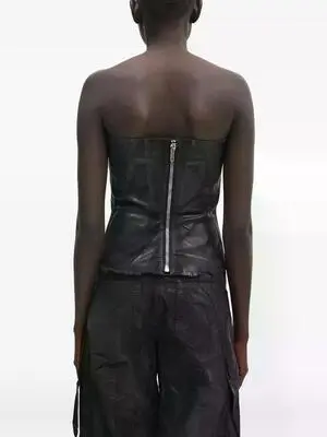 Rick Owens Strapless Frayed-hem Vest