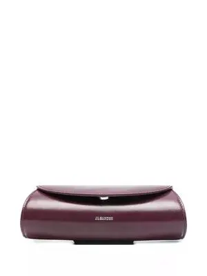 JIL SANDER Cannolo Cylindrical Leather Glasses Case Purple