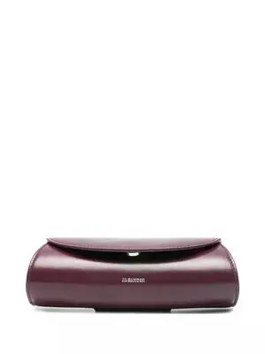 JIL SANDER Cannolo Cylindrical Leather Glasses Case - Red