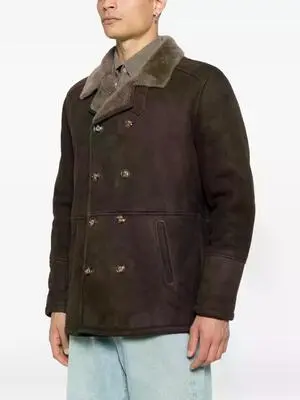 BARBA NAPOLI Double-breasted Fur-collar Jacket