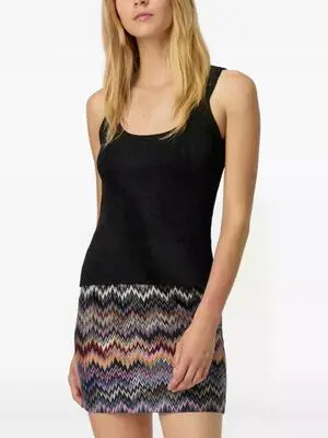 Missoni Ribbed Scoop-neck Top - Black