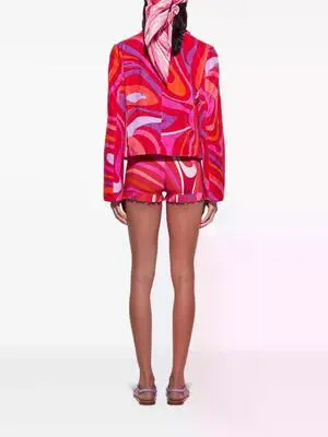 Emilio Pucci Swirl-print Ruffled Jacket - Red