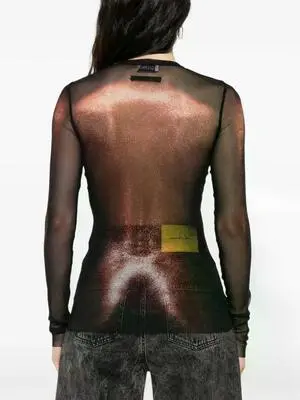JEAN PAUL GAULTIER Body-print Top - Black