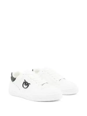 Pinko Logo Plaque Leather Platform Sneakers