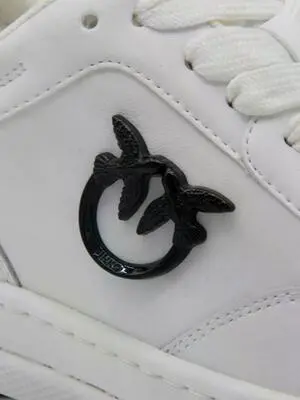 Pinko Logo Plaque Leather Platform Sneakers