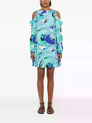 Emilio Pucci Abstract Print Shoulder-cut Dress