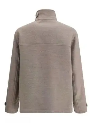 Brunello Cucinelli High-collar Flap-pocket Jacket - Neutrals