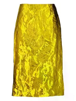Gabriela Hearst Manuela Metallic Midi Skirt - Gold