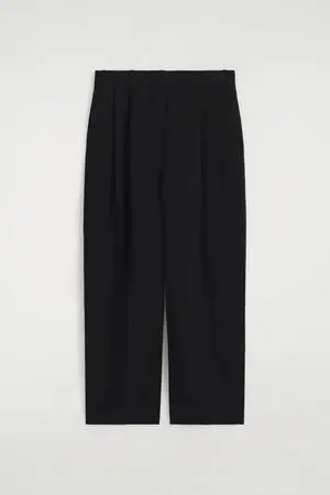 Cos Relaxed Fluid Wide-leg Pants - Black