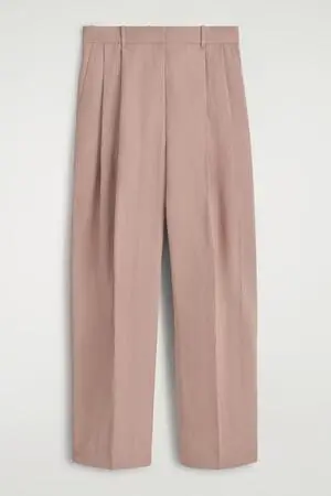 Cos Relaxed Fluid Wide-leg Pants - Pink