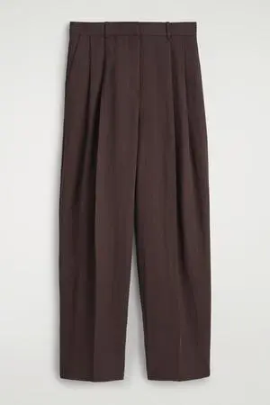 Cos Relaxed Fluid Wide-leg Pants - Red