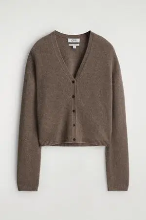Cos Cashmere V-neck Cardigan - Brown