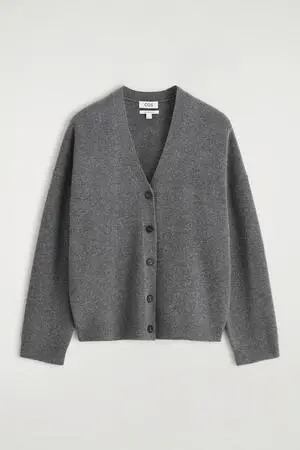 Cos Cashmere V-neck Cardigan - Gray