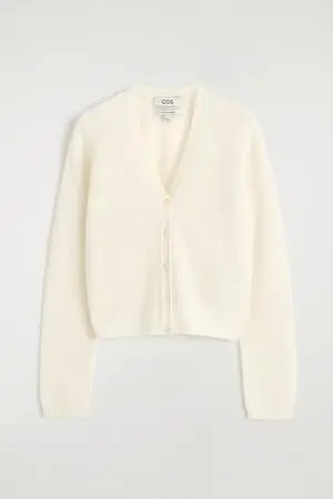 Cos Cashmere V-neck Cardigan - White