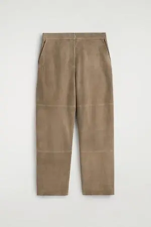 Cos Fluid Straight-leg Pants In Suede