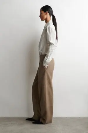Cos Fluid Straight-leg Pants In Suede