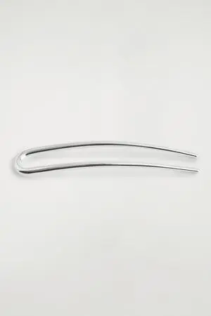 Cos Plated Recycled Brass Hair Clip - Silver-colored