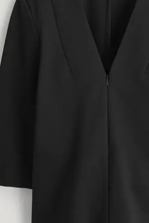 Cos Jersey V-neck Top With Zipper Detail