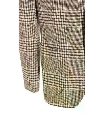 LARDINI Checked Flower-brooch Blazer