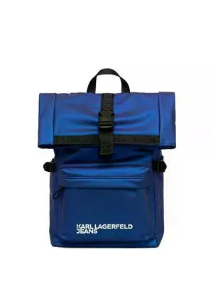 Karl Lagerfeld Roll-top Buckle Backpack - Blue