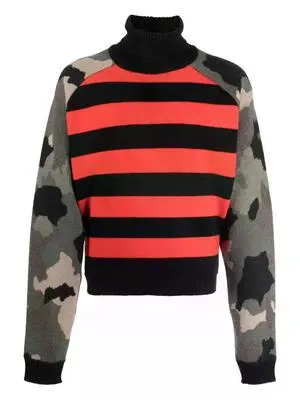 JORDANLUCA Camouflage-pattern Roll-neck Sweater