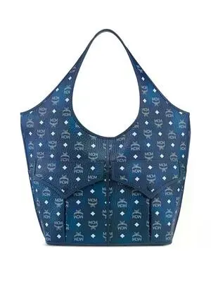 Mcm Leni Large Visetos Canvas Tote Bag - Blue
