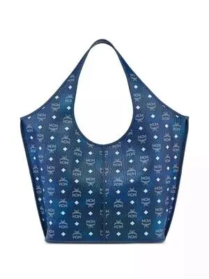 Mcm Leni Large Visetos Canvas Tote Bag - Blue