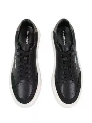 Karl Lagerfeld Leather Platform Sneakers - Black