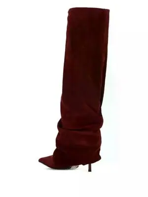 LE SILLA Esther Slouchy Leather Boots - Red