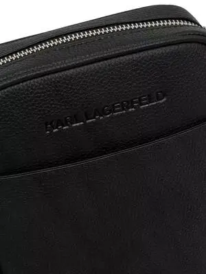 Karl Lagerfeld Embossed-logo Zip Messenger Bag