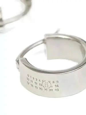 MAISON MARGIELA Numeric Hoop Earrings - Silver