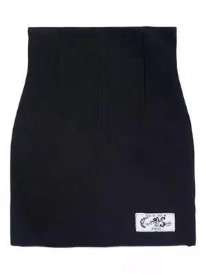 Emilio Pucci Label-embellished Ribbed Mini Skirt - Black