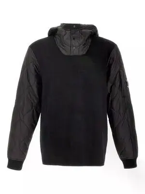 C.P. COMPANY Wave-quilted Panelled Hoodie - Black
